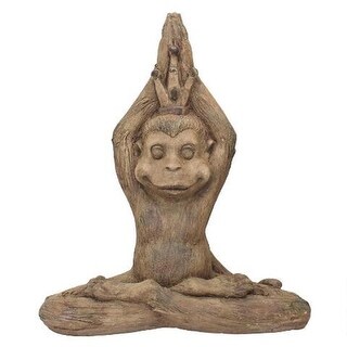 23.5" Meditating Monkey Hand Painted Outdoor Garden Statue - N/A - Bed ...