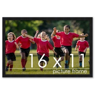 16x11 Contemporary Black Complete Wood Picture Frame with UV Acrylic ...