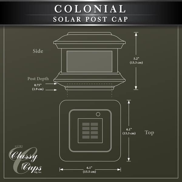 Classy Caps 4x4 Black Aluminum Colonial Solar Post Cap (Set of 2) - Bed ...