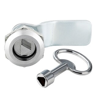 18mm Cylinder Zinc Alloy Chrome Finish Offset Cam Lock w Tri-Key, Keyed ...
