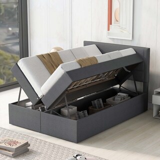 Modern Upholstered Platform Bed with Storage Underneath - Bed Bath ...