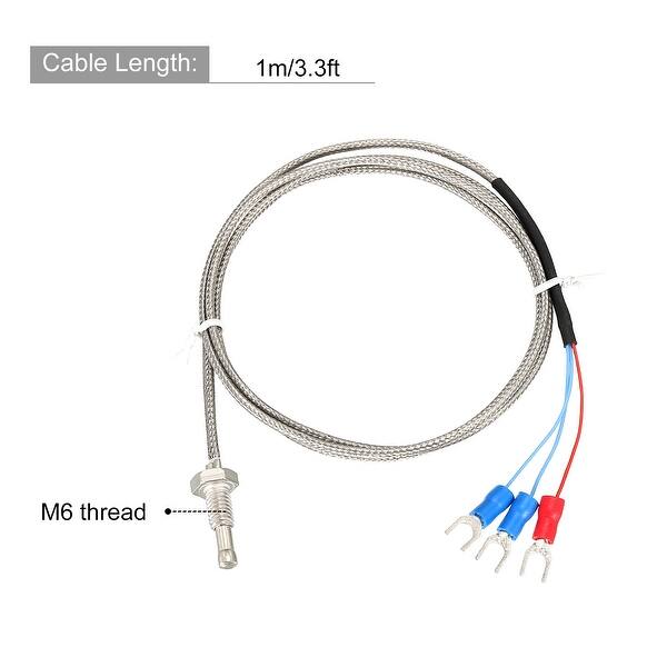 K Type Temperature Sensor M6 Thermocouple 3.3ft -50 to 200°C(-58 to 392 ...