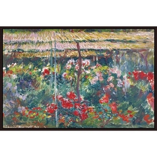 Peony Garden by Claude Monet Giclee Print Oil Painting Cherry Brown ...