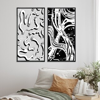 Designart "Monochrome Surrealist And Abstract Shapes I" Geometric ...