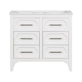 Modern Bathroom Vanity with 4 Dovetail Drawers, Solid Wood Frame, MDF ...