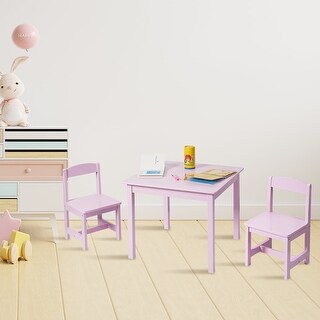Kids Wooden Table And Chair, Pink, Set of 3 - Bed Bath & Beyond - 37068319
