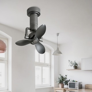 3-Blade 16" Indoor Ceiling Fan with Remote Control, 360° Revolving 5 ...