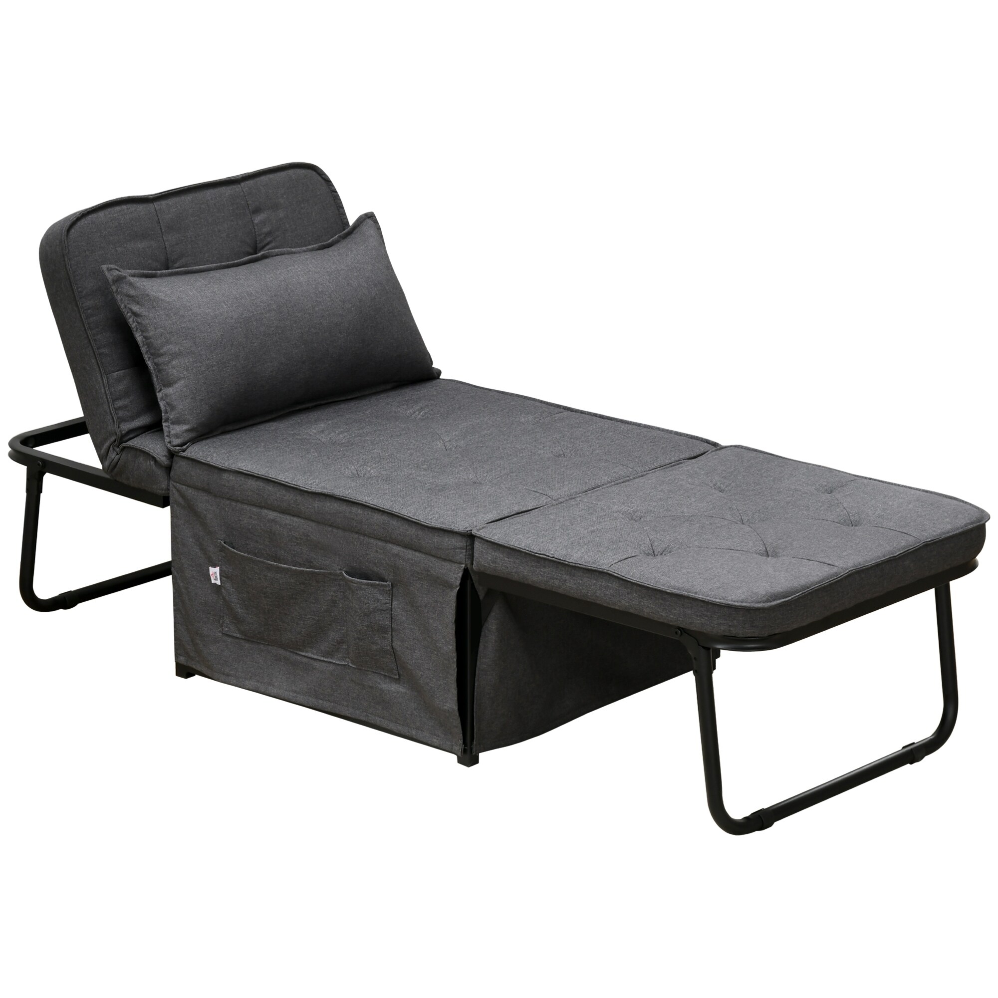 HOMCOM Ottoman Sofa Bed 4 in 1 Multi Function Button Tufted Folding Sleeper Chair Bed with Adjustable Backrest Black Bed Bath Beyond 38427993