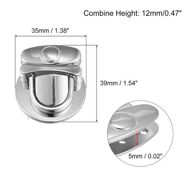 Turn Lock Clasp 39mm x 35mm Zinc Alloy Purse Closure Twist Lock 6Pcs ...