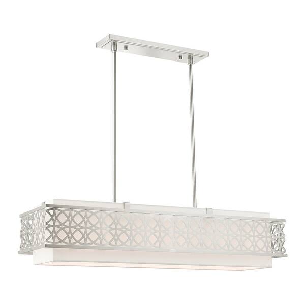 6 Lt Brushed Nickel Linear Chandelier - brushed nickel - Bed Bath ...