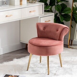 Velvet Vanity Chairs with Back, Upholstered Foot Stool Ottoman, Tufted ...