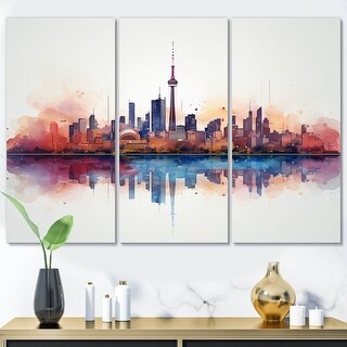 Designart "Canada Toronto City II" Canada Wall Art Living Room Set ...