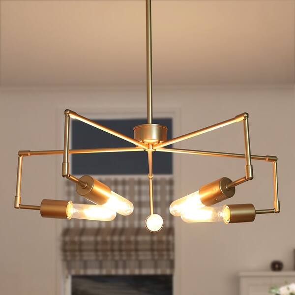 Mid-century Modern Sputnik Chandelier Rose Gold 5-light Linear ...