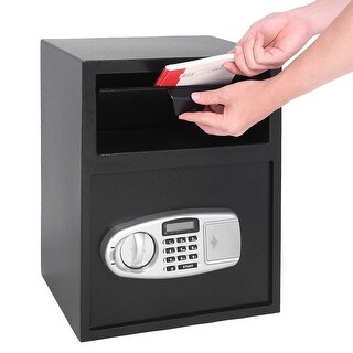 Home Office Large Digital Keypad Depository Drop Safe Box - Black ...