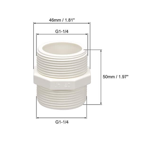 Pipe Fitting Hex Nipple G1-1/4 x G1-1/4 Male Thread Adapter Connector ...