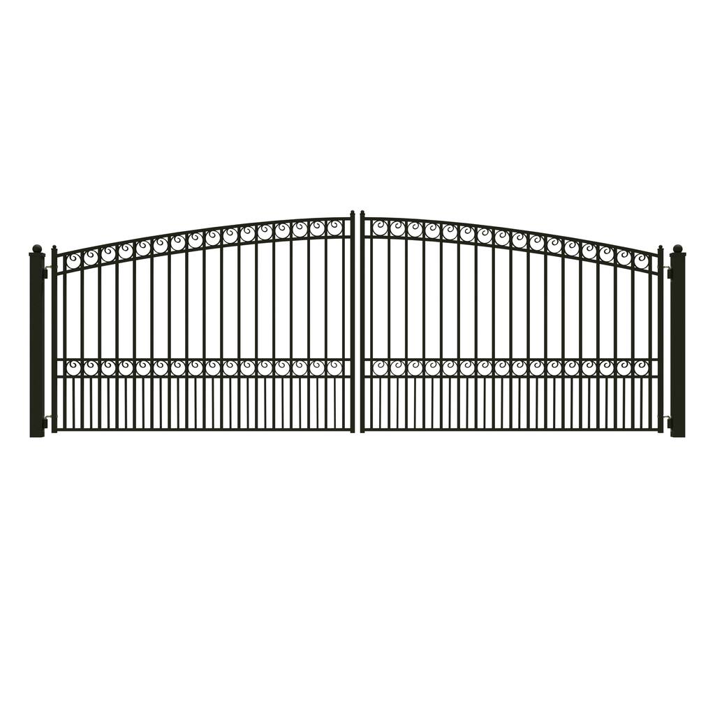 ALEKO Steel Dual Prague Style Driveway 16 ft Gate with Pedestrian Gate ...