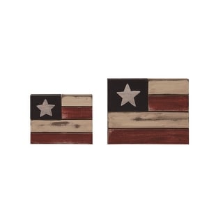 Transpac Wood 7.8" Multicolor Patriotic American Flag Block Decor Set ...
