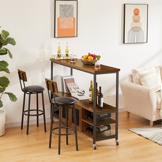 Console Table Sofa Side Tables with Casters and Storage - Bed Bath ...