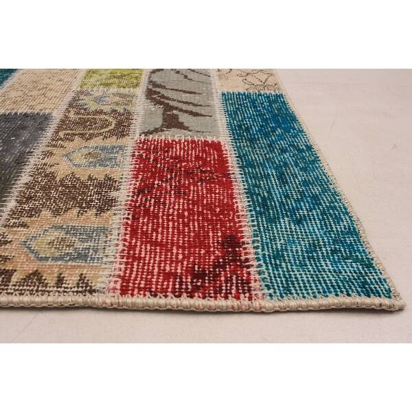 ECARPETGALLERY Hand-knotted Color Transition Multi Color Wool Rug - 5'8 ...