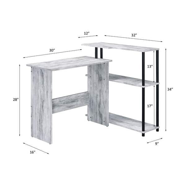 ACME Ievi Writing Desk in Antique White and Black - Bed Bath & Beyond ...