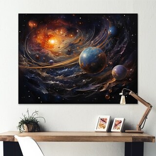 Designart "Meteors Comets Embrace II" Asteroids Wall Art Prints - Bed ...