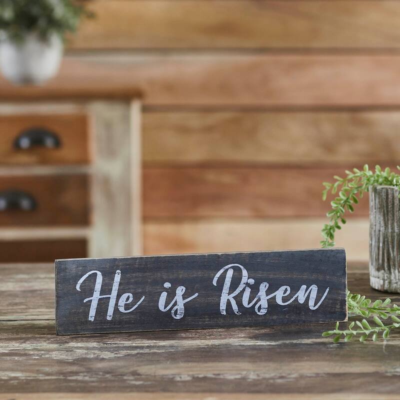 He Is Risen Wooden Sign 3x12 - Overstock - 42883663