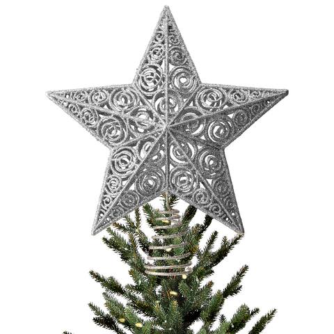 12" Glitter 3D Star Tree Topper - Overstock - 34546872