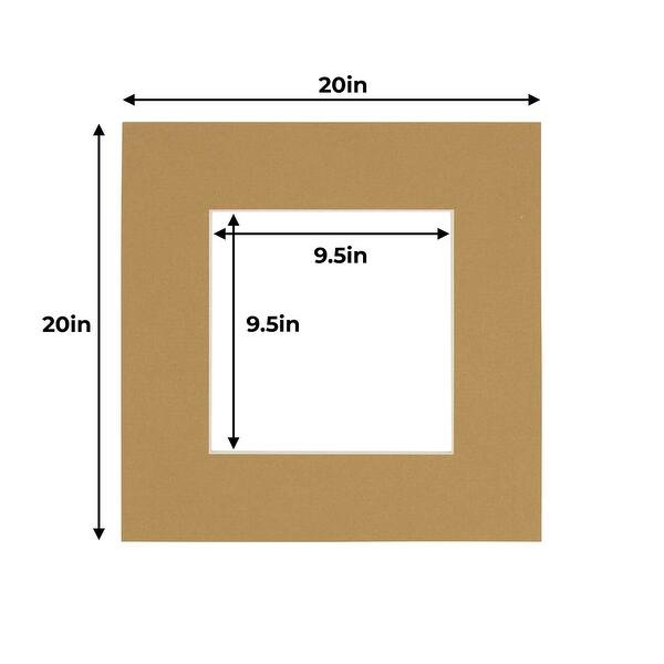 10x10 Mat for 20x20 Frame - Precut Mat Board Acid-Free Rattan Beige ...