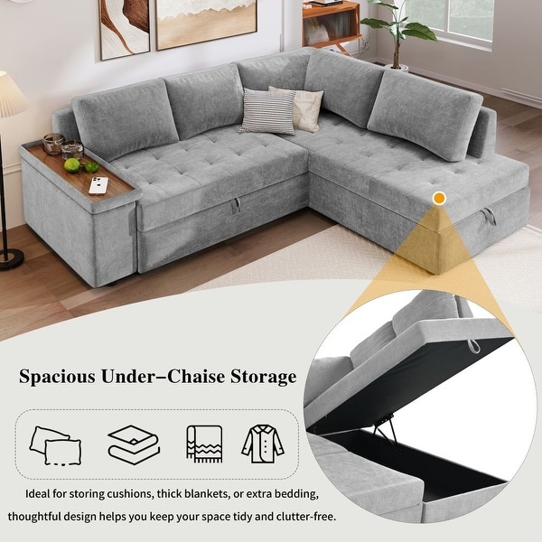 L shaped Couch with Pull Out Bed and Storage Sectional Sleeper Sofa On Sale Bed Bath Beyond 41588001