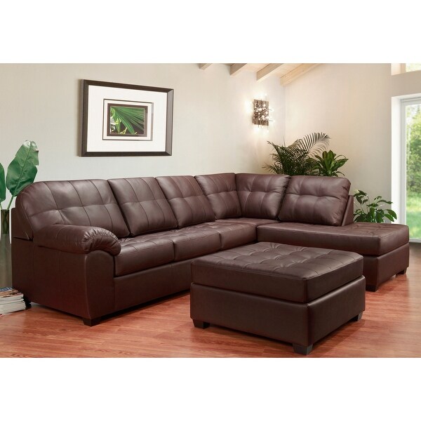 Emerson Top grain Leather Sectional Sofa and Ottoman On Sale Bed Bath Beyond 23572830