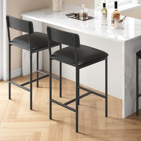 Bar Stools Set of 2, Kitchen Bar Stools with Footrest - Bed Bath ...