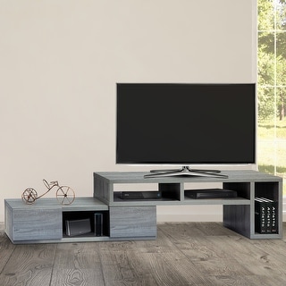Asymmetrical TV Stand Expandable TV Console with Storage for TVs Up to ...