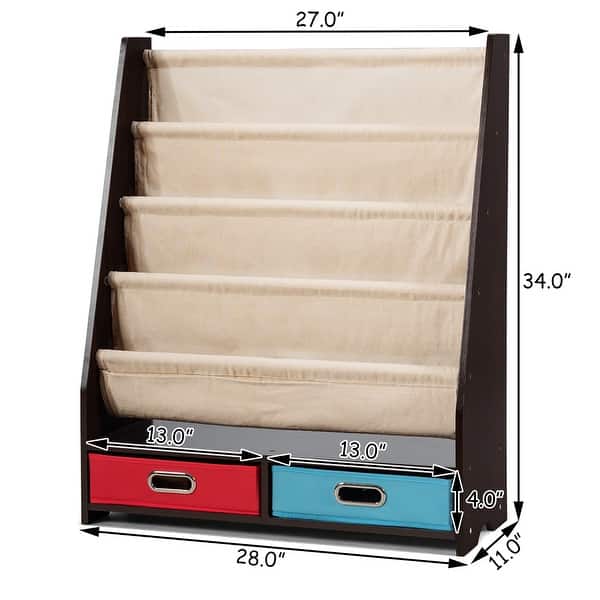 Kids Book Rack Storage Bookshelf Free Standing Bookcase - Bed Bath ...