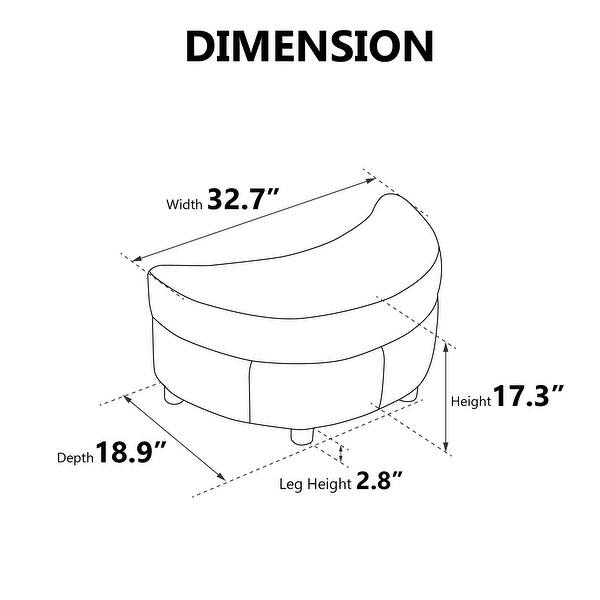Large Half Crescent Moon Storage Bench Ottoman - Bed Bath & Beyond ...
