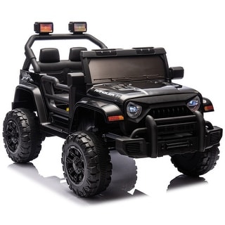 Black Ride on Truck Car with Removable Steering Wheel, Electric Car for ...