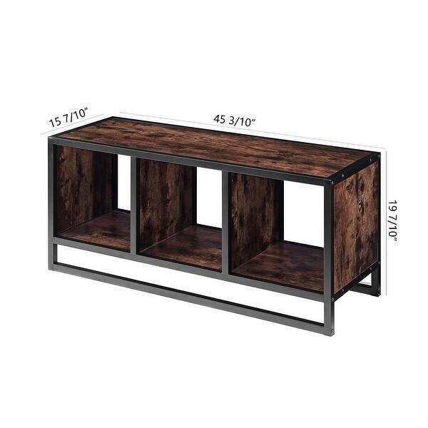 Ledel Industrial Wood Sled Coffee Table with Open Storage Shelves - Bed ...
