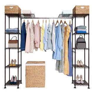 Classics Closet Garment Organizer with Metal Hanging Rod Wardrobe ...