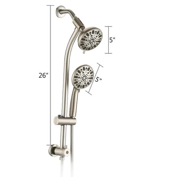 High Pressure Adjustable Height Shower Head with Handheld Shower - Bed ...