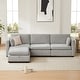 Spruce & Spring Mia L-Shape Fabric Wood Base Oversized Modular ...