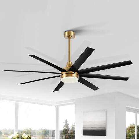 65 Inch Gold Modern Ceiling Fan with Light Remote(8-Blade) - On Sale ...