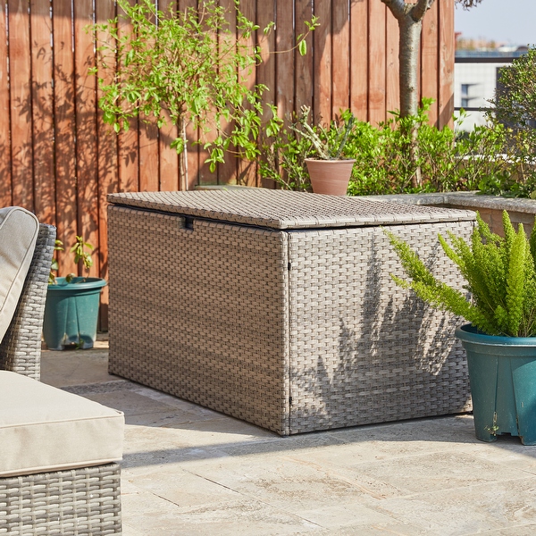 Outdoor 52.75 W 140 Gallon Patio Oversize Wicker Storage Bench Deck Box 52.75 W x 29 D x 26 H On Sale Bed Bath Beyond 30870946