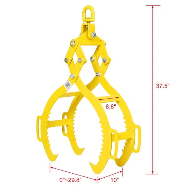 Heavy Duty Solid Steel 4 Claw Timber Log Lifting Logging Tongs Grabber ...