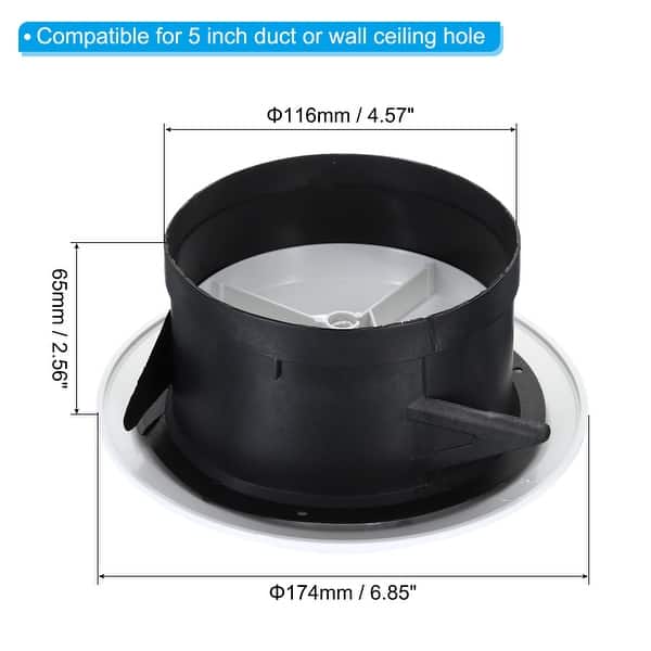 5" Round Air Vent Adjustable Ceiling Diffuser Grill Louver Soffit Vent ...