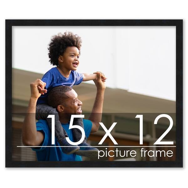 15x12 Contemporary Black Complete Wood Picture Frame with UV Acrylic ...