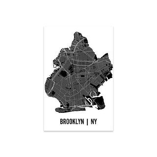 Brooklyn Map Print On Acrylic Glass by Mr. City Printing - Bed Bath ...