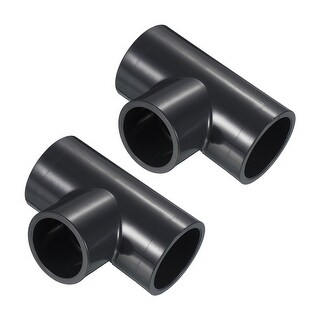 2Pcs UPVC 1-1/2" to 1-1/4" Reducing Tee Pipe Fitting T Shape Socket ...