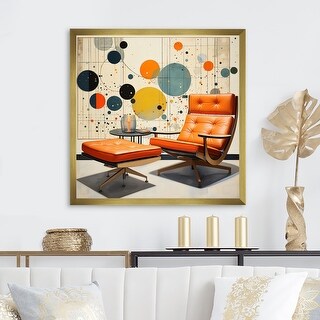 Designart "Coral Mid Century Eames Elegance" Mid-century Framed Canvas ...