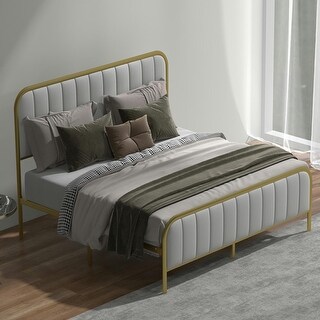 Gold Metal Bed Frame with Headboard - Bed Bath & Beyond - 40277551
