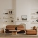 NADAAL STUDIOS Eden Coffee Table, Round Raj Grey Marble Top with Oak ...