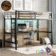 Metal Twin XL Size Loft Bed w/Power Outlet & LED Lighted,Space-Saving ...
